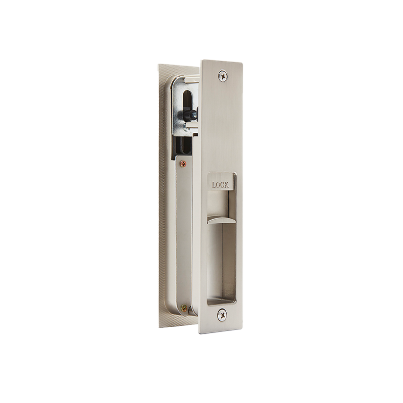 Gemini Satin Chrome Pocket Door Privacy Sliding Lock — Door Distributors