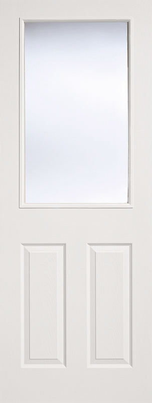 White Moulded Glazed 2 Panel-1L Primed Internal Door — Door Distributors